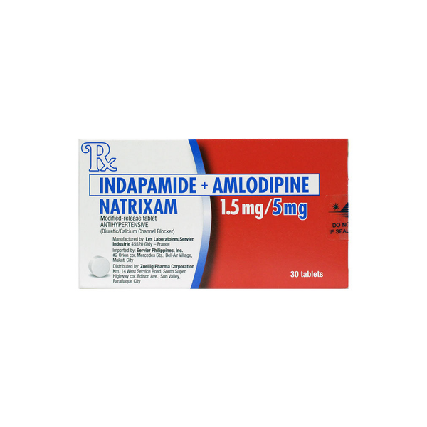 NATRIXAM Indapamide / Amlodipine Besilate 1.5mg / 5mg Modified-Release ...